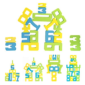 kindersee Math Foam Blocks Educational Toys, Including Math Manipulatives, Balanced Stacking, Memory Training, Unique Number Blocks for Math, Ages 3 and up as Gifts, Party Games, Education