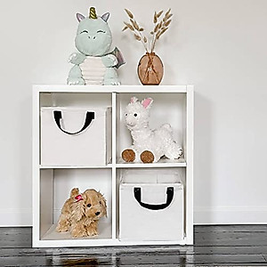 Goodpick Large Storage Bins Rectangle Fabric Basket for Clothing, Toy Storage Basket for Nursery, Organizer Baskets for Shelves, Beige, 2-Pack, 16.9 x 11.0 x 9.8 inches