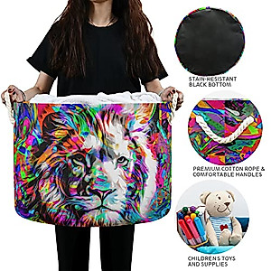 xigua Cotton Rope Basket Colorful Lion-1 Baby Laundry Basket Blanket Kids Toy Storage Basket Glove Box
