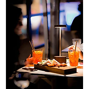 Barryca Cordless Led Table Lamp Rechargeable, Battery Operated Metal USB Desk Lamp, Portable Dimmable Outdoor Light, for Outside/Indoor/Restaurant/Home/Patio