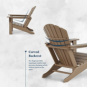 WestinTrends Dylan Dylan 3-Piece Outdoor Adirondack Chair with Side Table Set Dark Brown