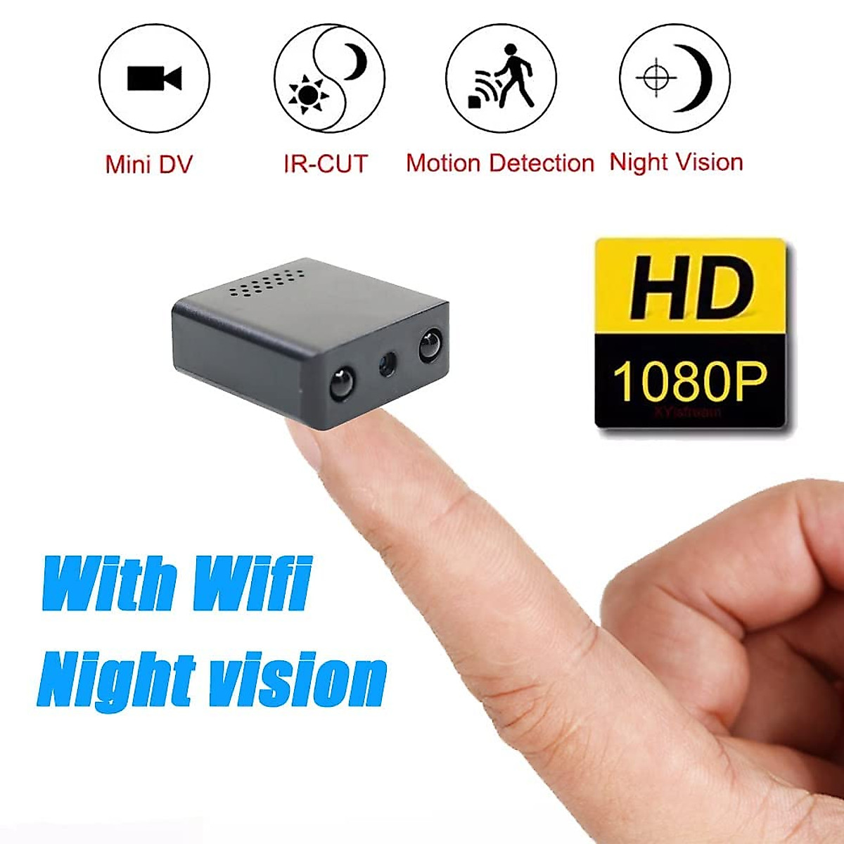 Xpvezl Smallest Smart Home Wireless Camera WiFi Security Camera 1080P HD Hidden Surveillance Cameras Motion Detection Night Vision Indoor App Cellphone Control