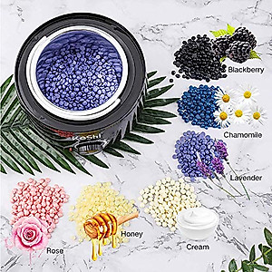 Brazilian Waxing Kit, KeShi Wax Warmer for Painless Hair Removal with 5 Bags Hard Wax Beans for Full Body, Legs, Face, Eyebrows, Bikini Wax for Women Men