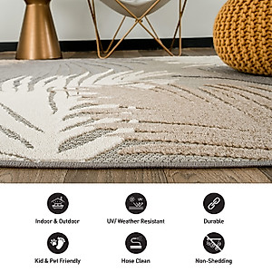 Rugshop Lucca Contemporary Floral Indoor/Outdoor Area Rug 7'10" x 10' Gray