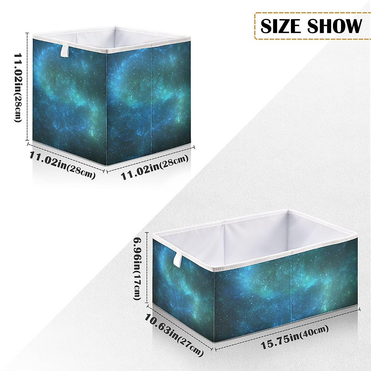 Sletend Cube Storage Bins Nebula Galaxy Universe Collapsible Storage Baskets Foldable Fabric Storage Box for Clothes, Toys 11" x 11" x 11"