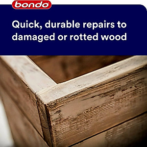 Bondo Home Solutions Wood Filler, Sandable in 15 min, 1.9 lbs with 1 oz Hardener