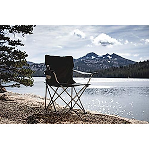 PTZ Camp Chair - Picnic Chair - Beach Chair with Carrying Bag, (Black)