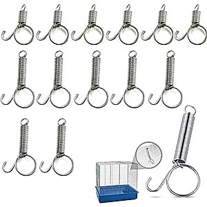 Cotsdan 20Pcs Spring Door Latch for Cages Metal Finger Spring Hooks 2 Sizes Multi-Functional Wire Cage Spring Latch Security for Fixing Pet Cage Door Dog Cat Hamsters Bunny Bird Parrot Cages Hook