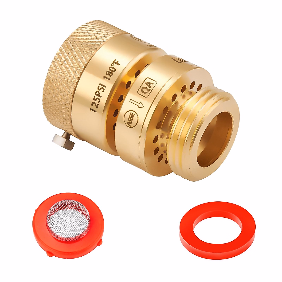 Litorange 1 Pack 1-1/16" Fine Thread (Female) Lead-Free Self-Draining Vacuum Breaker, PK 1390 Replacement Hose Bib Backflow Preventer with washers and Sealing Tape for Garden & indoor Spigot