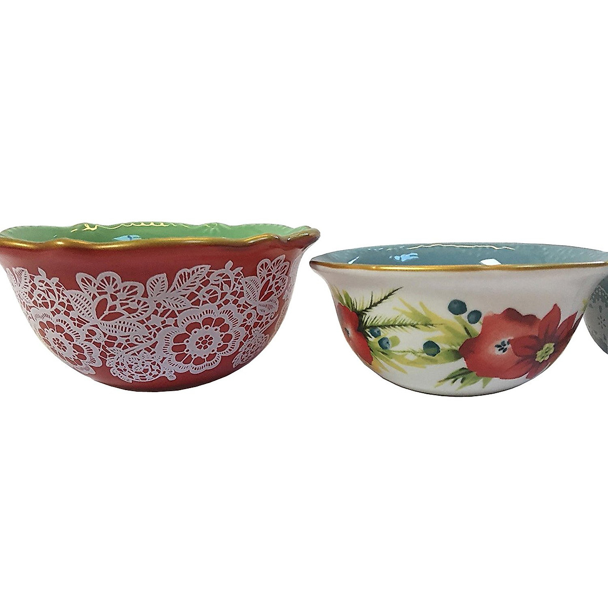 The Pioneer Woman Measuring Bowl Set 4pc Frost Floral Cups