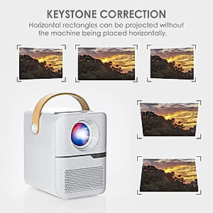 Bluetooth Smart Projector, 4K 100‑240V Portable 150 ANSI Mini Projector for Laptop (US Plug)