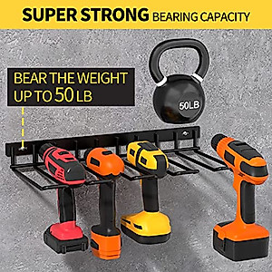 SOOANGEL Power Tool Storage Organizer, Tool charging station, Drill Charging Station Garage Organization& Storage,Heavy Duty Floating Tool Shelf for Workshop Shed Pegboard (2 Pack)