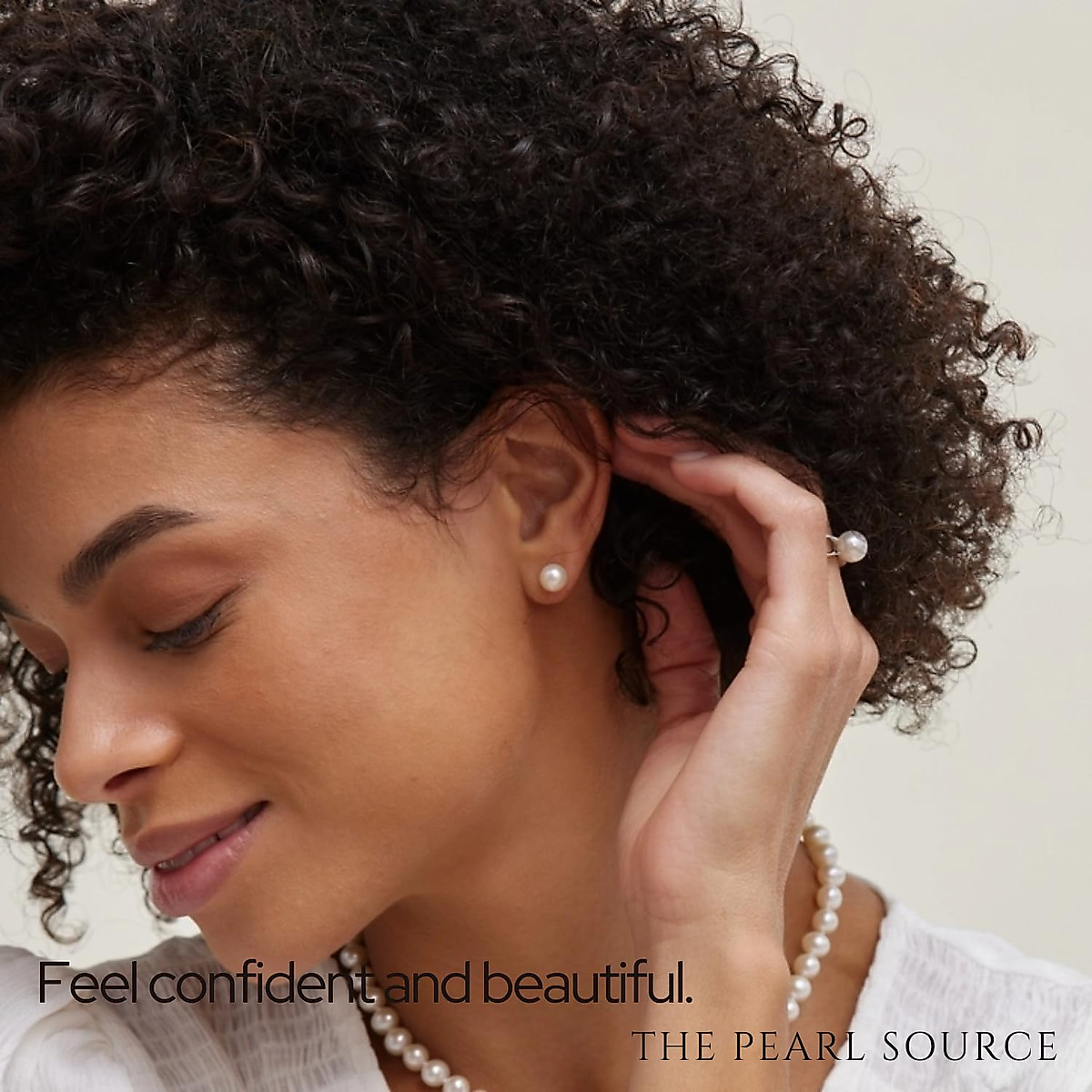 THE PEARL SOURCE 14K Gold Screwback 7mm AAAA Quality Round White Freshwater Cultured Pearl Stud Earrings for Women