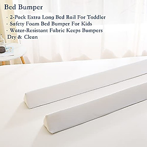 Truwelby Bed Bumpers for Toddlers [2-Pack] 56" Foam Safety Bed Rail for Kids Toddlers Bed Bumper with Water-Resistant, Non-Slip and Washable Cover fits Twin, Full, Queen, King Beds