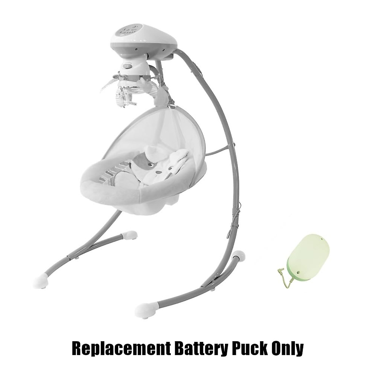 Replacement Part for Fisher-Price Cradle 'n Swing Baby Soother - Replacement Battery Puck for Battery Operated Swing Function ~ White and Light Green