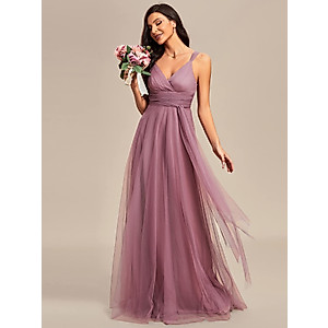 Ever-Pretty Women Elegant V Neck Sleeveless A Line Evening Cocktail Dress 04 Orchid