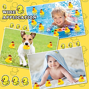 Set of 24 Cowboy Rubber Ducks with Hat Western Rubber Duckies Cowboy Mini Ducks Bathtub Ducky Favors Small Duck for Shower Birthday Swimming Western Party, 2.1 x 2 x 1.9 Inches