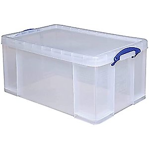 sweet-gowlove 64 Liters Plastic Storage Box with Lid, Blue and Clear