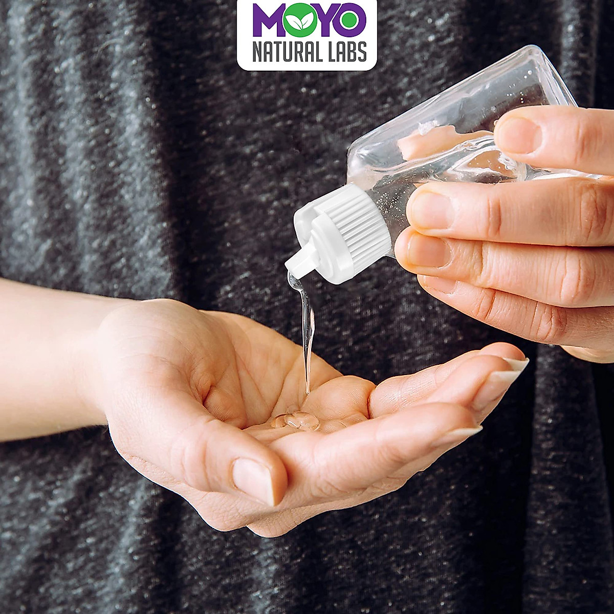 MoYo Natural Labs 4 oz Squirt Bottles, Squeezable Empty Travel Containers, BPA Free HDPE Plastic for Essential Oils,Liquids,Toiletry/Cosmetic Bottles(Neck 20-410) (Pack of 6, HDPE Translucent White)