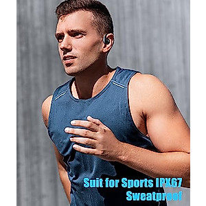 Ortizan Open Ear Headphones-Wireless Earbuds with Earhooks Bluetooth 5.3 and IP67 Sweatproof- Air Conduction Headphones with Dual 16mm Dynamic Drivers HiFi Stereo Sound for Sports(I9,Black)