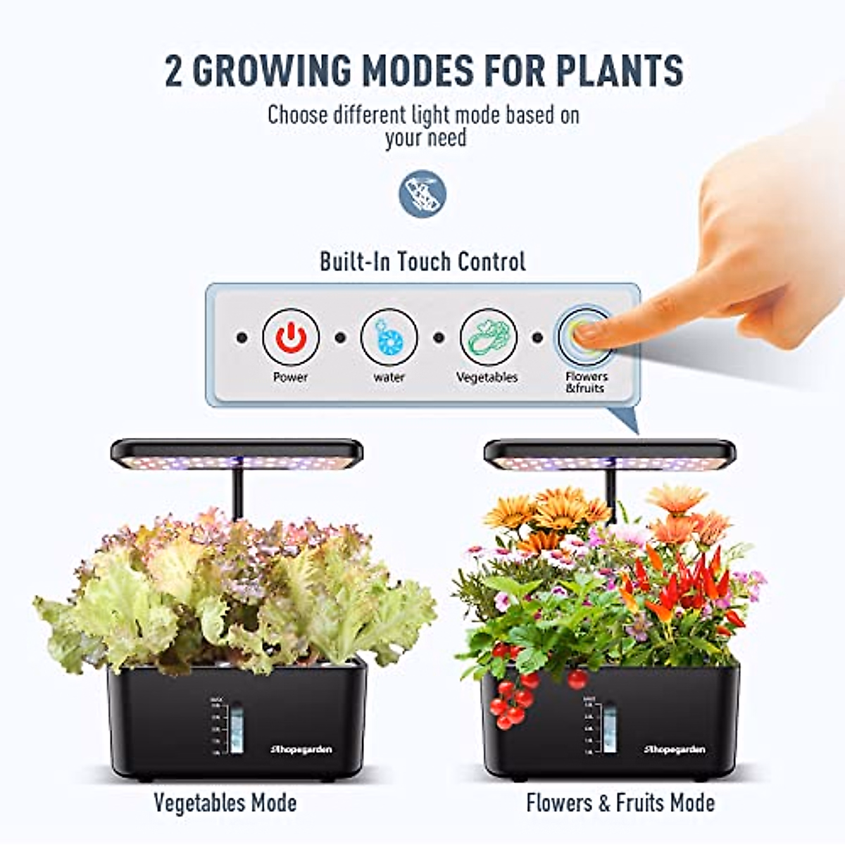 Indoor Garden Hydroponic Growing System: Plant Germination Kit Aeroponic Herb Vegetable Growth Lamp Countertop with LED Grow Light - Hydrophonic Planter Grower Harvest Veggie Lettuce