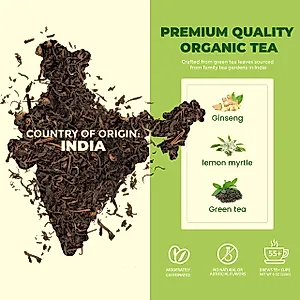 Gardenika Organic Ginseng Green Loose Leaf Tea – Kosher, No Natural or Artificial Flavors – 4 oz