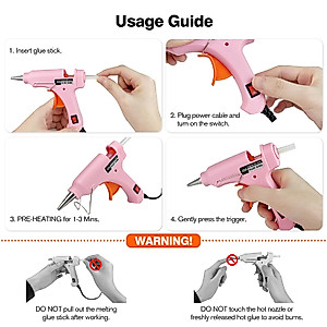 SHJADE Mini Hot Glue Gun, Hot Melt Gun with 30 Glue Sticks for Arts Crafts, Mini Glue Gun Kit for Kids School Craft and Quick Home Repairs (Multicolored, 20W, 8 Pieces)