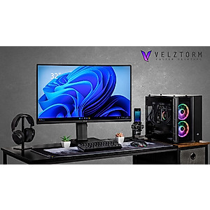 Velztorm Vitrux SFF Gaming PC Desktop (Intel i9-12900K 16-Core, GeForce RTX 3080, 32GB DDR5 4800MHz RAM, 1TB PCIe SSD + 2TB HDD (3.5), WiFi 6, 240mm AIO, RGB Fans, 850W PSU, Win 11H) VELZ0059