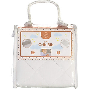Abstract Quilted Portable Crib Bib Sheet Saver 24.5" X 13" (2 Pack, White)
