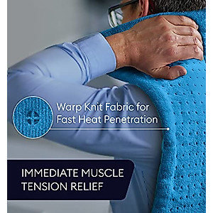 GENIANI XL Heating Pad for Back Pain & Menstrual Pain Relief, FSA HSA Eligible, Auto Shut Off, Machine Washable, Moist Heat Pad for Neck and Shoulder, Heat Patch for Cramps Relief, Aqua Blue 12'‘×24’’