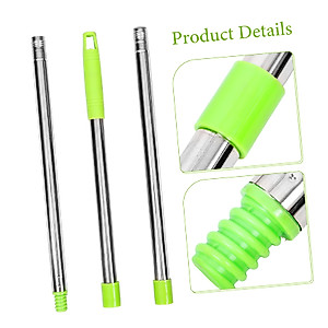 Beavorty 3 Sets Mop Stick Pole Broom Replace Handle Mop Handles for Floor Cleaning German Thread Mop Handle Commercial Palo Metal Broom Rods Mop Handle Replacements Broom Handle Plastic