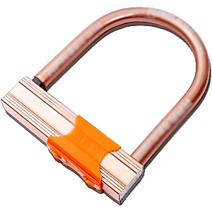 DULASP Anti-Theft Lock U Lock, Bicycle Lock, Motorcycles Lock Gate Lock for Road Mountain Bike, Motorcycle, Stroller 6.6in X 8.2in Gold Bicycle U-Shaped Lock