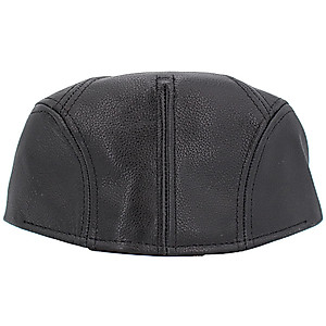 Leather-Ascot BLK L Gatsby Ivy Collection Classic Newsboy Cabbie Applejack Leather Hats Caps