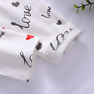 SOFEON Valentine's Day Outfit Toddler Baby Girl Long Sleeve Tunic Dress Top Heart Print Pants Headband Clothes Set (Pink-2, 12-18Months)