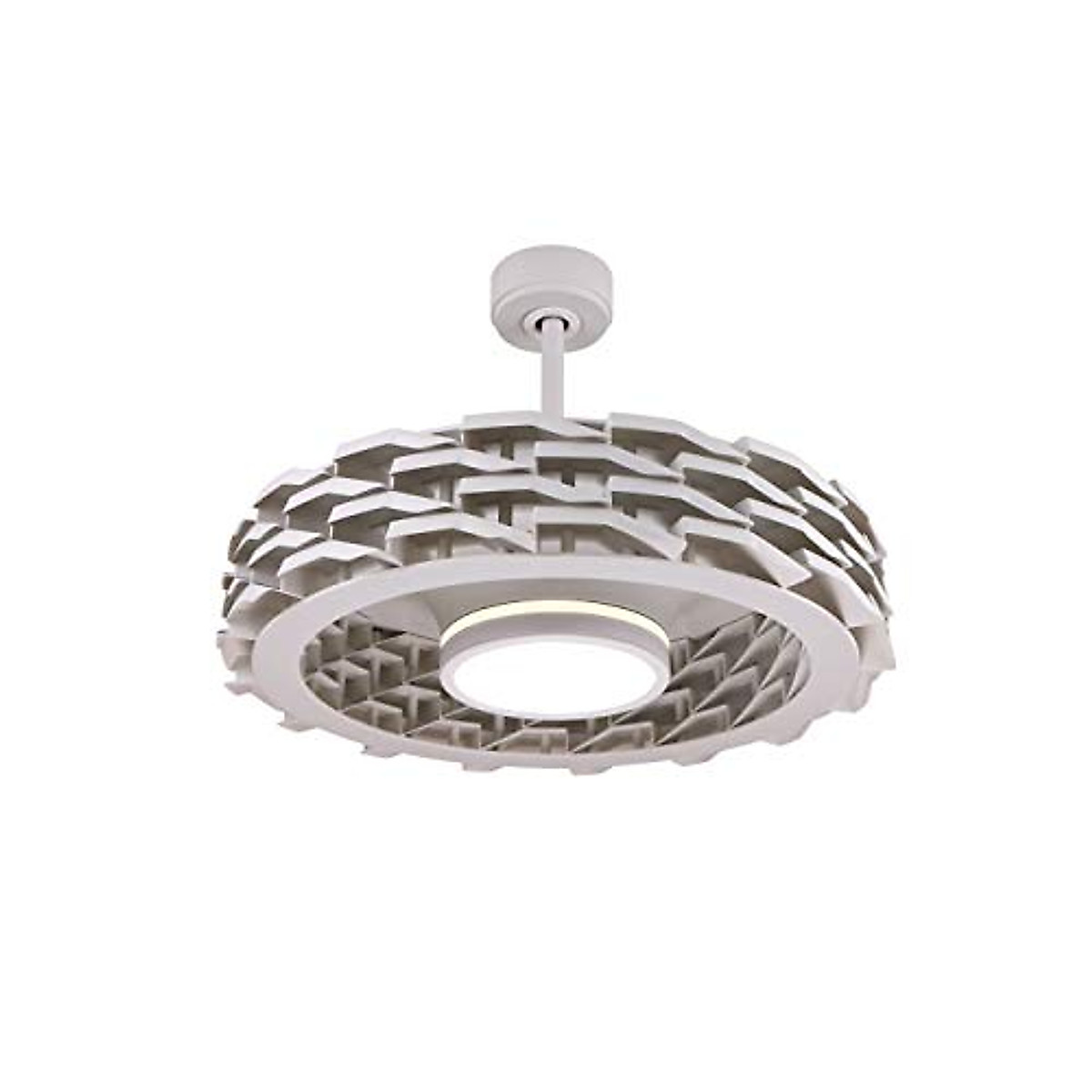 Todays Fans LUMIO Bladeless Ceiling Fan, 6 Speeds with Dimmable LED Light (28", White)