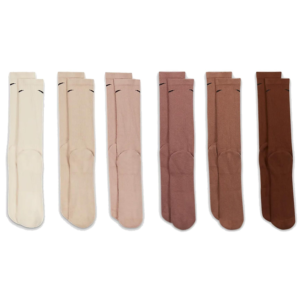 Nike Performance Cushion Crew Socks with Band (6 Pairs) (Assorted Multi, Neutral, Large)