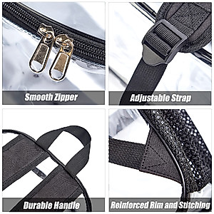 Vikcnitor Clear Mini Backpack Stadium Approved, Heavy Duty Waterproof Clear Bookbag for Concerts, Work, Sport Events-Black