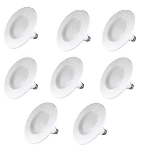 Feit Electric 4 inch InstaTRIM Adjustable Neck Recessed LED Downlight - 2700K Soft White - Dimmable- Pre-Mounted Trim - 45W Equivalent - 45 Year Life - 540 Lumen - High CRI | 8-Pack
