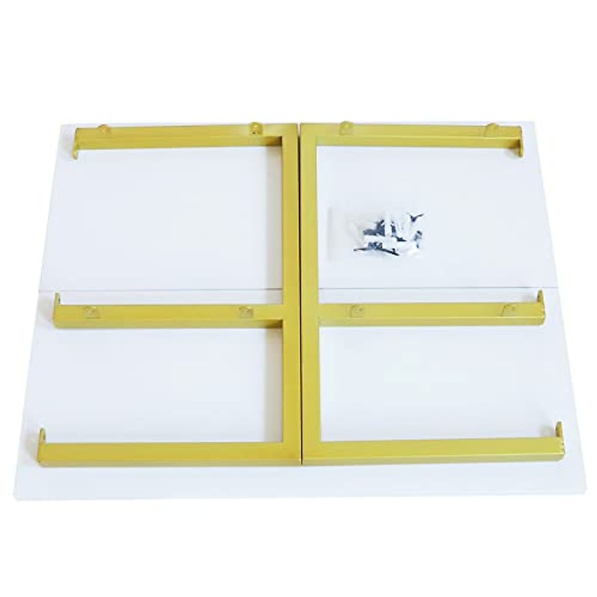 Gdrasuya10 Floating Shelves Wall Mounted, Modern Wood Storage Shelf, with Golden Metal Brackets Decor Wall Shelving for Bedroom, Bathroom, Bathroom, Kitchen, Living Room (2 Tier, 24“)