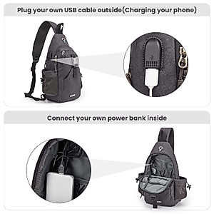 G4Free Sling Bag RFID Sling Backpack Chest Bag Crossbody Canvas Daypack for Men Women(Dark Grey)