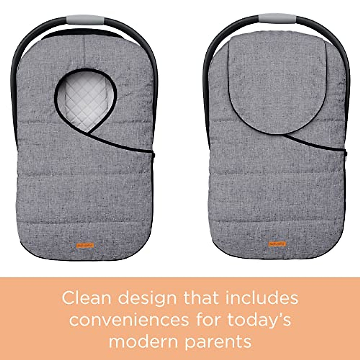 liuliuby Winter Baby Car Seat Cover - Cold Weather Insulated Carseat Bunting Bag/Blanket Accessories for Newborn & Infant - Keeps Babies Warm and Cozy - Carrier Canopy for Boys & Girls (Heather Gray)