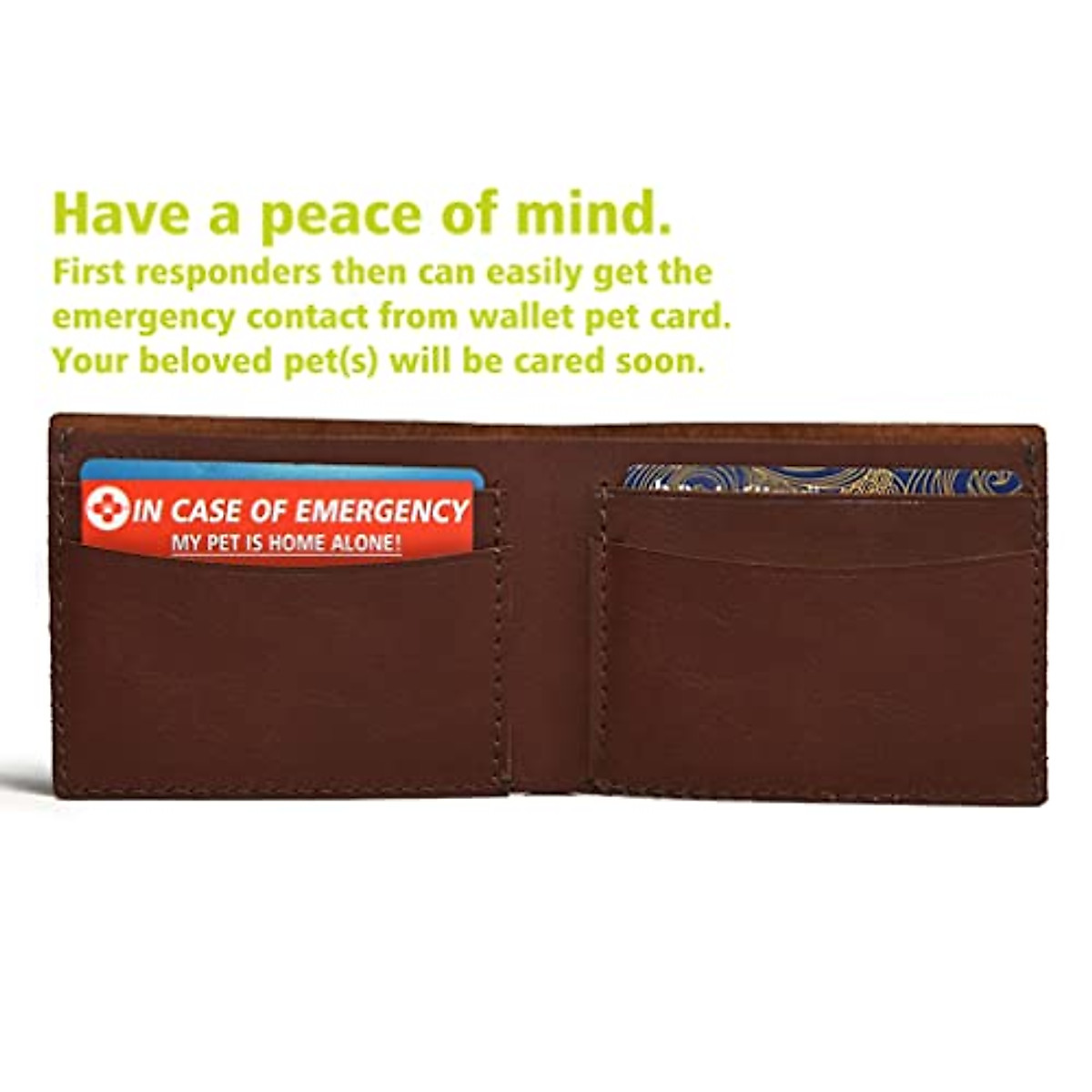 CloceanBrand My Pets, Dogs & Cats are Home Alone Alert Key Tag Keychain Emergency Contact Wallet Card Folded - 2 Writable Back Sides