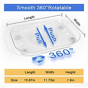 Lazy Susan for Refrigerator, Lazy Susan for Fridge, Refrigerator Lazy Susan 15.7"x11.8", Fridge Lazy Suan for Cabinet Kitchen Countertop Pantry Dining Table