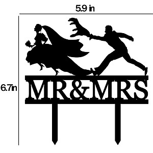 Funny Wedding Cake Topper - Playful Groom Chasing Runaway Bride with Oversized Hand - Perfect for Fun-Loving Couples and Humorous Weddings