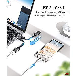 uni USB-C to USB 3.0 Adapter 2 Pack [Aluminum Shell], 5Gbps USB-C to USB Adapter, USB-C OTG Cable (Thunderbolt 3/4 Compatible) for MacBook Pro/Air, iPad Pro/Air, Surface Laptop, Galaxy S21 & More