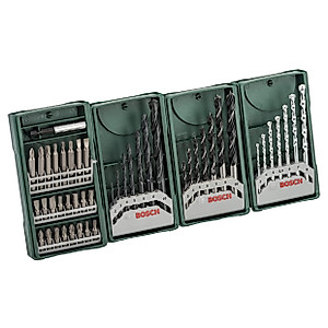 Bosch 2607017071 3 Plus 1 Mini X-Line Set New Drill Bits, Silver/Black