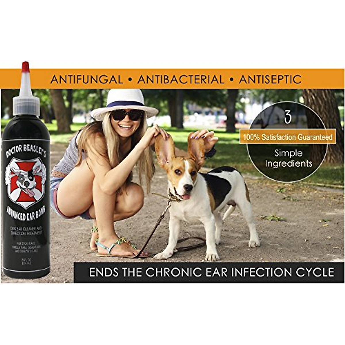DOCTOR BEASLEY'S ADVANCED EAR BOMB Is a Powerful 1 Step Cleaning Solution Treatment for Dog Ear Infections; Cleaner Replaces Drops, Vet Visits, Medication, Antibiotics for Yeast and Fungus, 8 ounce