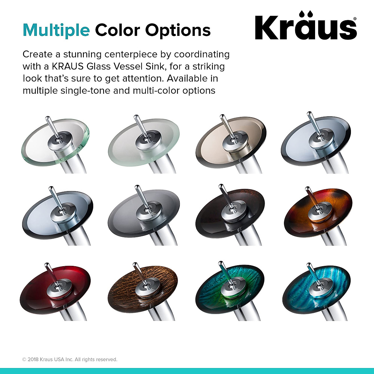 Single Lever Vessel Glass Waterfall Bathroom Faucet Chrome with Black Frosted Glass Disk and Matching Pop Up Drain