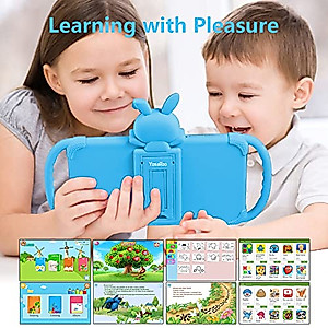 Tablet for Kids 7 inch Kids Tablet 32GB Toddler Tablet with Case WiFi Camera, Kids Learning Tablet for Toddlers Pre-Installed Educational Gontents Parental Control YouTube Netflix