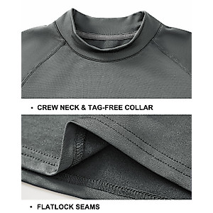 Willit Youth Boys' Compression Thermal Shirts Fleece Baselayer Long Sleeve Girls' Kids Football Soccer Undershirts Gray M